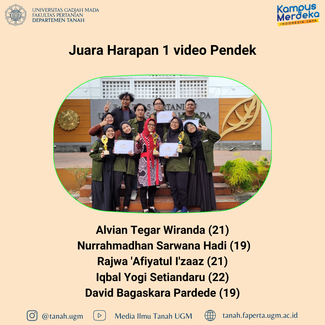 Tanah Bangga: Mahasiswa S1 Dept. Tanah UGM Menjuarai Lomba di ...